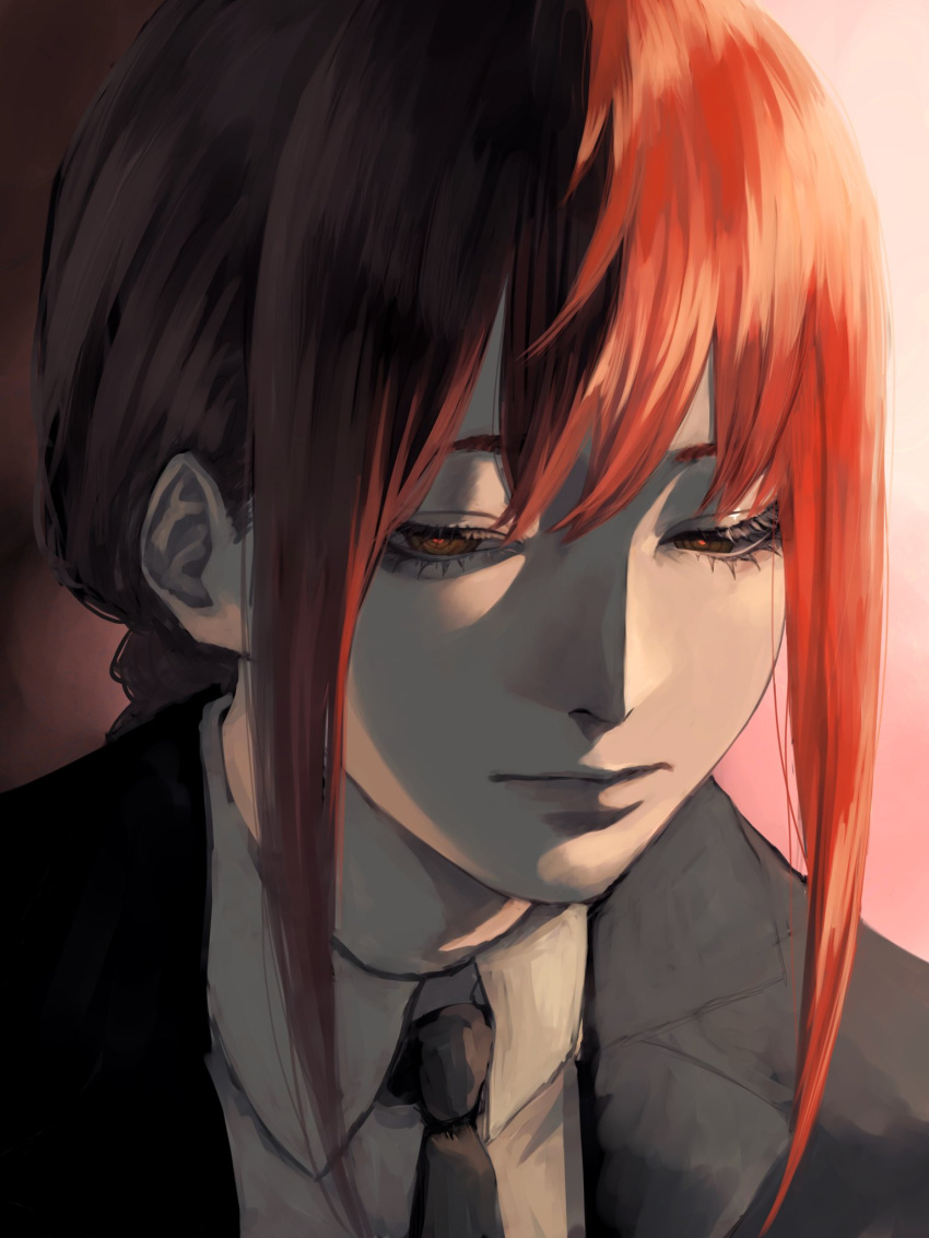 Safebooru - 1girl bangs black jacket bonjindaaa braid braided ponytail chainsaw man collared ...