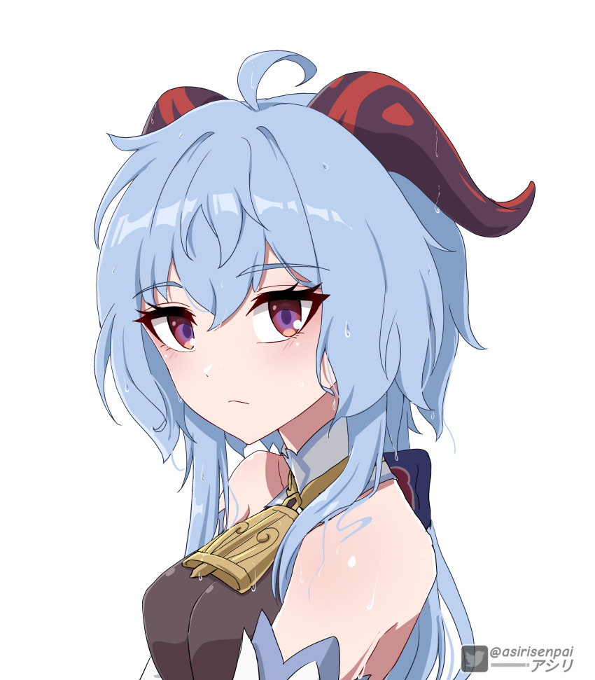 Safebooru - 1girl absurdres ahoge asiri senpai bangs bell black bodysuit blue hair bodysuit ...