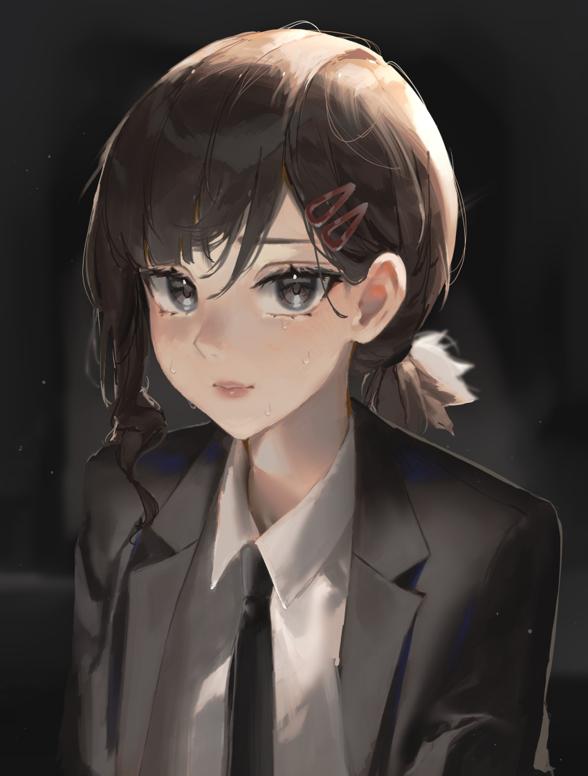 Safebooru - 1girl absurdres black hair black jacket black necktie ...