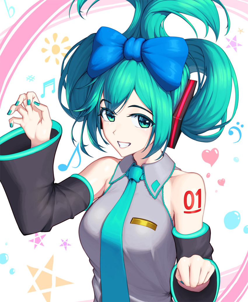 Safebooru - 1girl bangs bare shoulders blue bow blue eyes blue hair blue nails bow bowlp ...