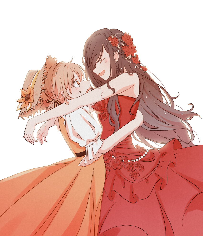 Safebooru - 2girls azusawa kohane black hair blonde hair blush closed ...