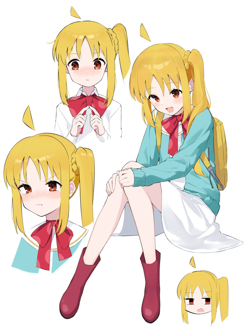 Safebooru - 1girl ahoge bag bangs beko (beco 1122) blonde hair blue jacket bocchi the rock ...