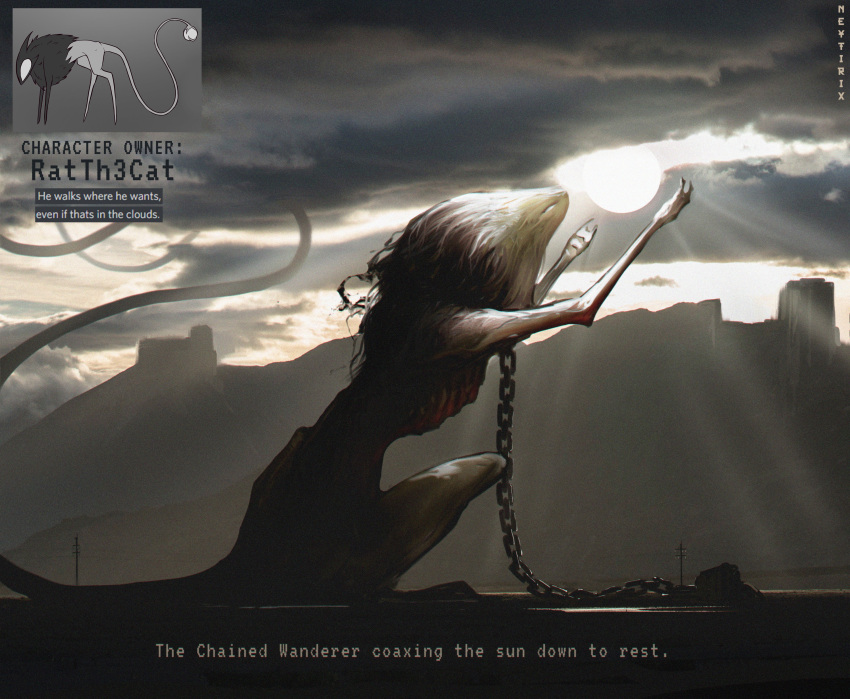 Safebooru - absurdres artist name borrowed character chain chained day ...