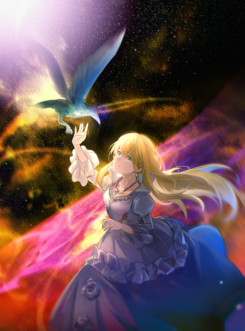 Safebooru - 1girl aki (neyuki41028) aldnoah.zero arm up asseylum vers allusia bangs bird blonde ...