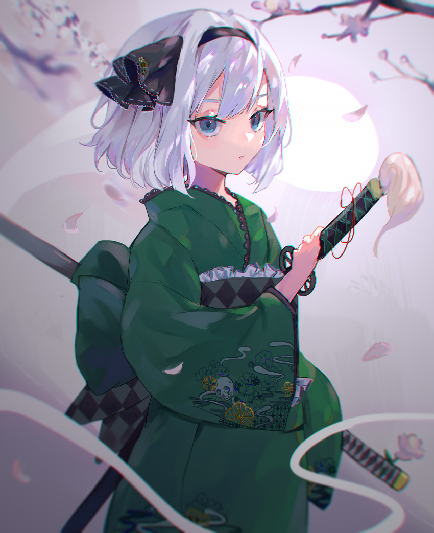 Safebooru - 1girl absurdres black hairband black ribbon blue eyes ...