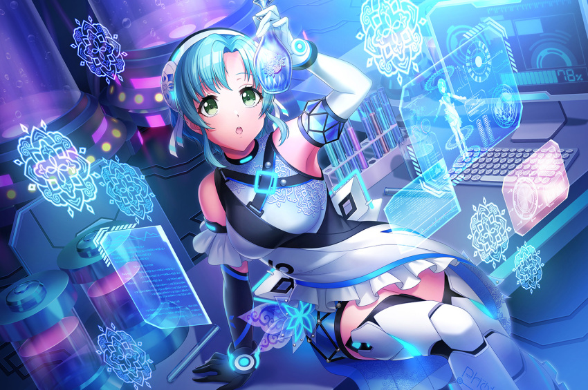Safebooru - d4dj dress green eyes green hair hanamaki towa short hair | 4226740
