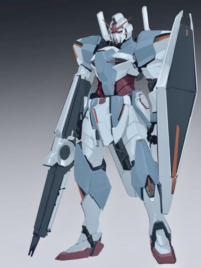 Safebooru - full body gradient gradient background green eyes gun ...