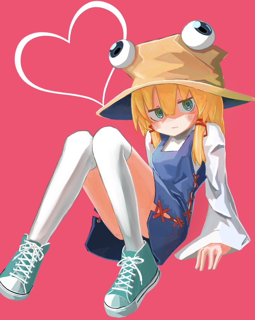 Safebooru - 1girl absurdres blonde hair brown headwear closed mouth full body green eyes green ...