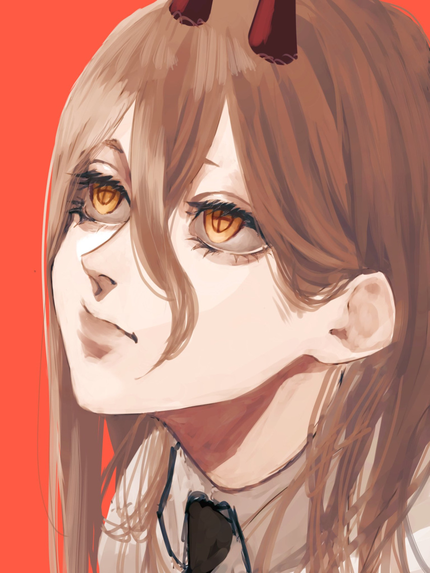 Safebooru - 1girl black necktie blonde hair bonjindaaa chainsaw man collared shirt cross-shaped ...