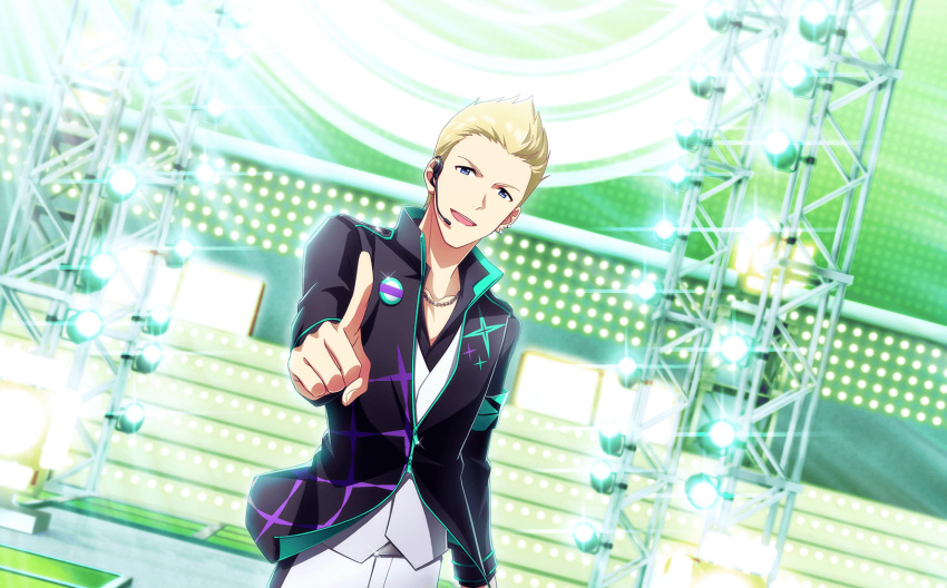 Safebooru - 1boy blonde hair blue eyes fingernails high collar highres ...
