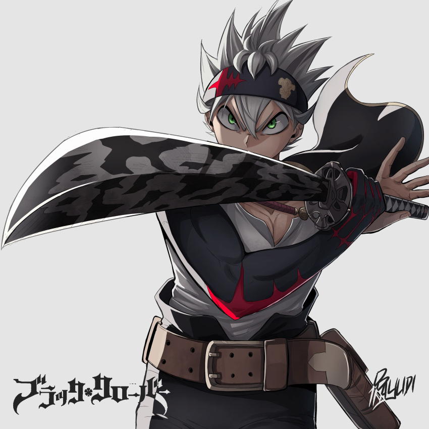 Safebooru - 1boy absurdres ahoge asta (black clover) bangs belt black bull (emblem) black ...