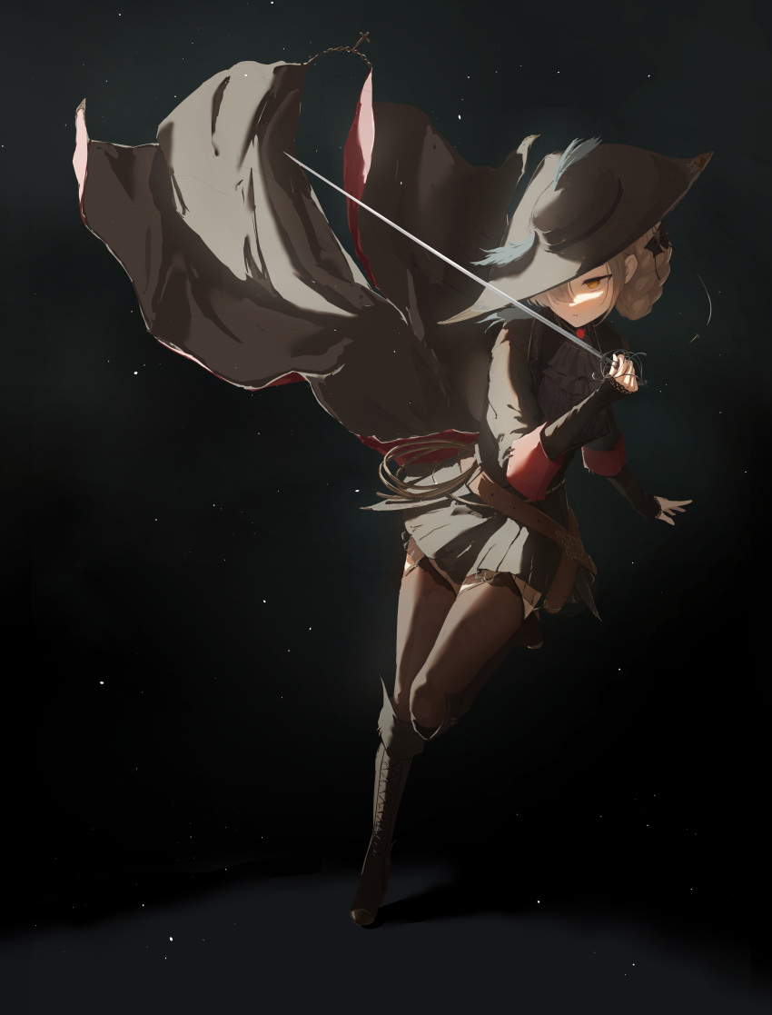 Safebooru - 1girl absurdres azur lane black background black cape black footwear black headwear ...