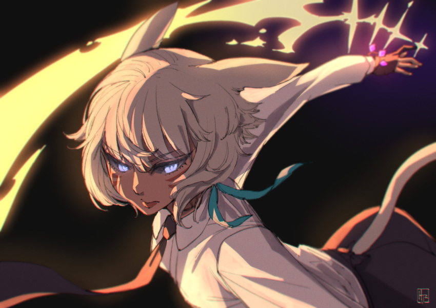 Safebooru - 1girl absurdres animal ears bangs breasts cat ears cat tail dark-skinned female dark ...