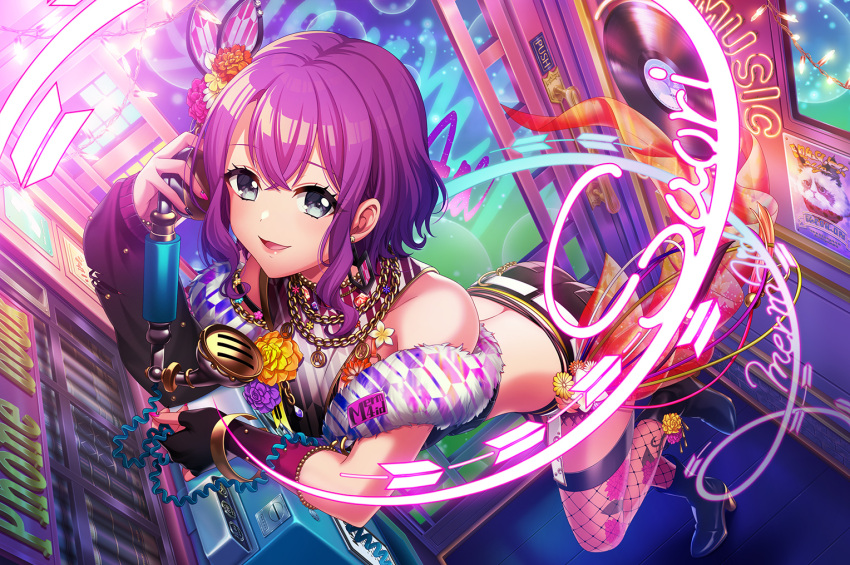 Safebooru - blue eyes d4dj dress hidaka saori purple hair short hair smile | 4231981