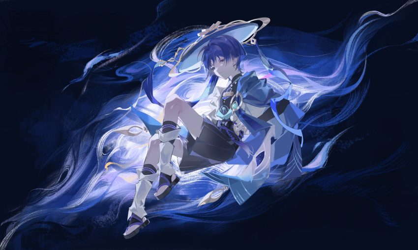 Safebooru - 1boy absurdres arm armor armor bishounen black shirt blue ...