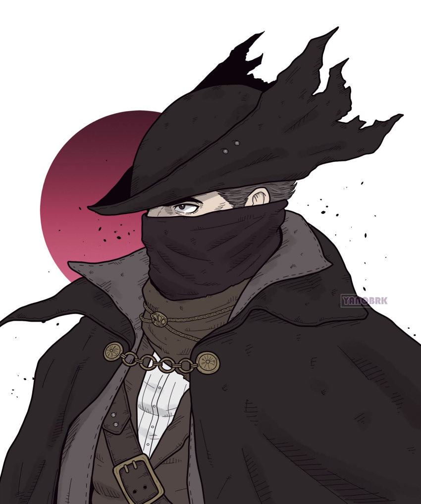 Safebooru - 1boy belt bicorne black cape black headwear bloodborne ...