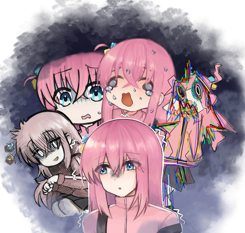 Safebooru - 1girl absurdres bangs blue eyes bocchi the rock! breasts cube hair ornament gotou ...