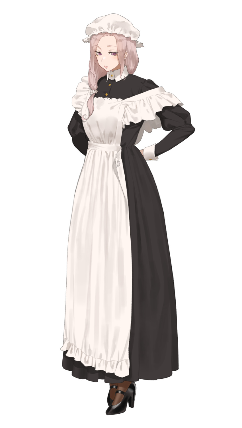 Safebooru - 1girl apron bangs collared shirt dress frilled apron frills ...