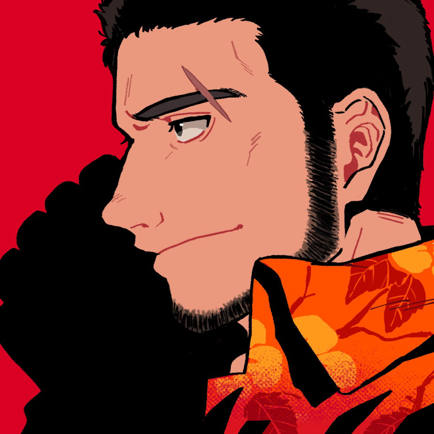 Safebooru - 1boy beard black hair character request copyright request eyebrow cut facial hair ...