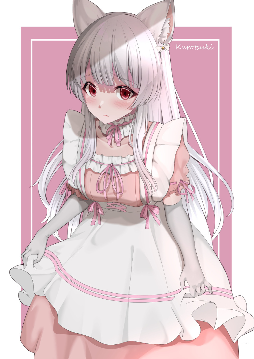 Safebooru - 1girl absurdres animal ear fluff animal ears bangs blush cat ears closed mouth dress ...