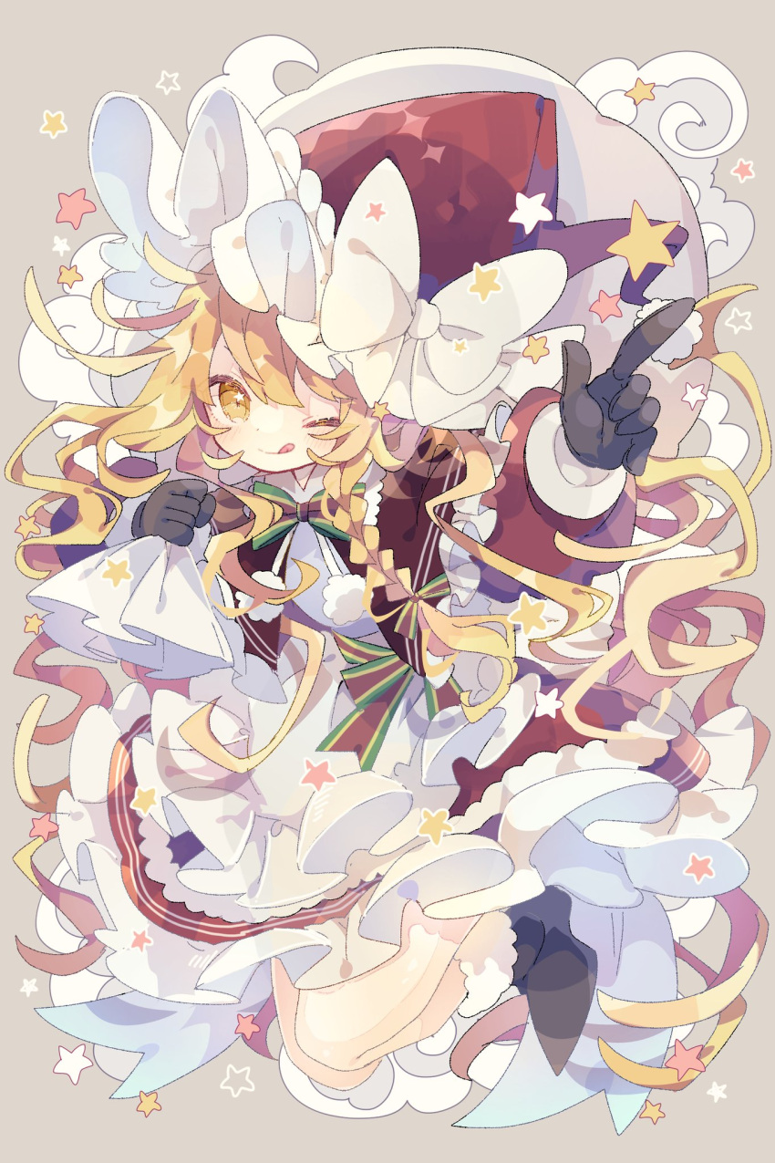 Safebooru - 1girl black footwear black gloves blonde hair boots bow braid closed mouth gloves ...