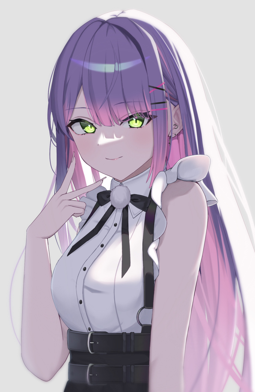 Safebooru - 1girl bangs belt black belt black bow black bowtie black skirt blunt bangs bow ...