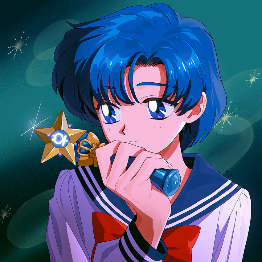 Safebooru - 1girl bishoujo senshi sailor moon blue eyes blue hair blue sailor collar blue theme ...