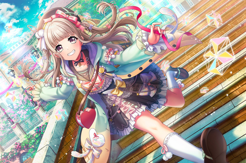 Safebooru - d4dj grey eyes grey hair jacket long hair shiratori kurumi smile | 4241910