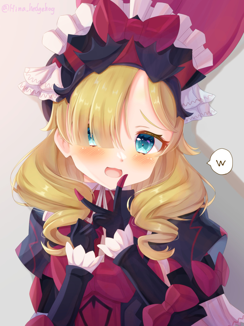 Safebooru - 1girl :d black gloves blonde hair blue eyes blush bow ...