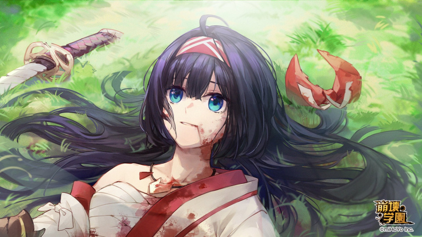 Safebooru - 1girl ahoge benghuai xueyuan black hair blood blood on ...