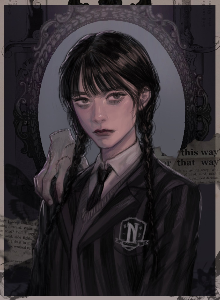 Safebooru - 1girl addams family bangs black eyes black hair black ...