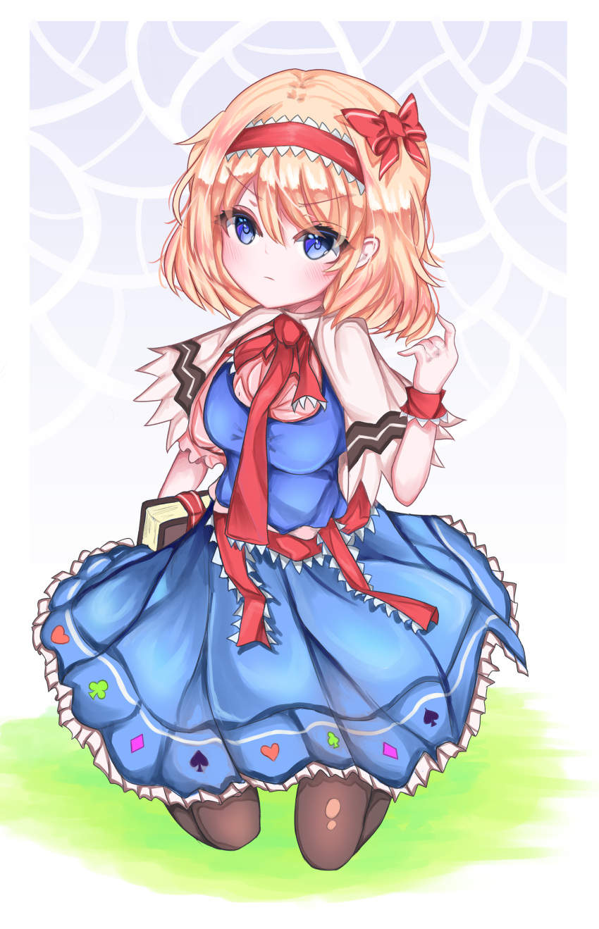 Safebooru - 1girl absurdres alice margatroid black thighhighs blonde hair blue dress blue eyes ...