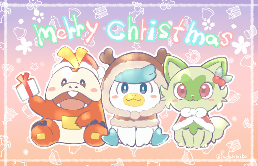Safebooru - :3 :d blue eyes blush stickers box bright pupils christmas ...