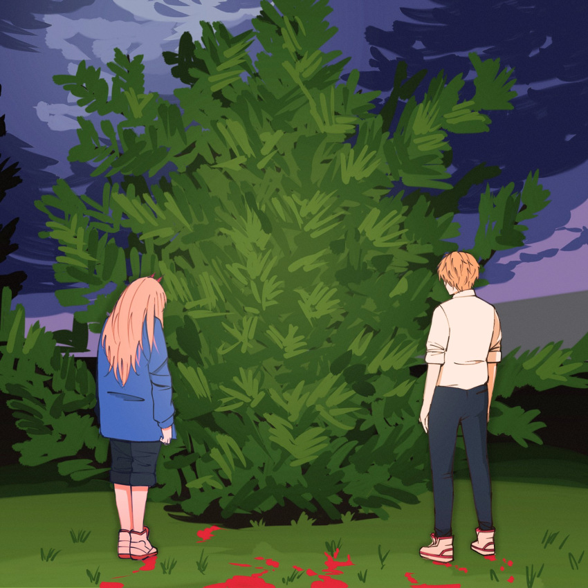 Safebooru - 100 gecs 1boy 1girl album cover redraw blonde hair blood on ...