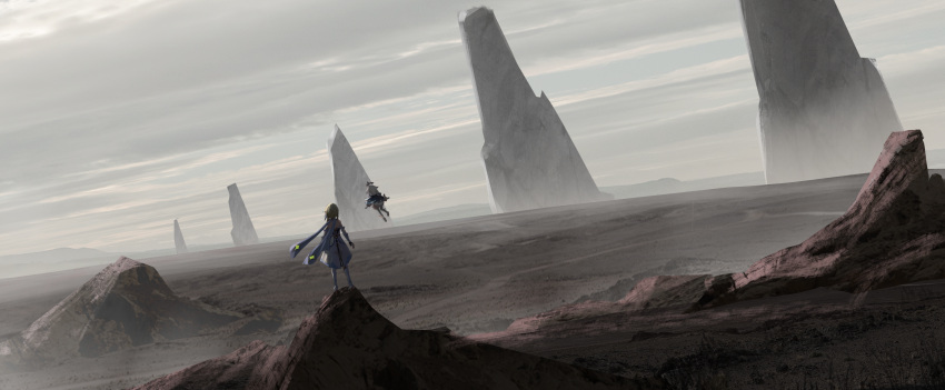 Safebooru - 2girls absurdres bare shoulders blonde hair capelet day ...