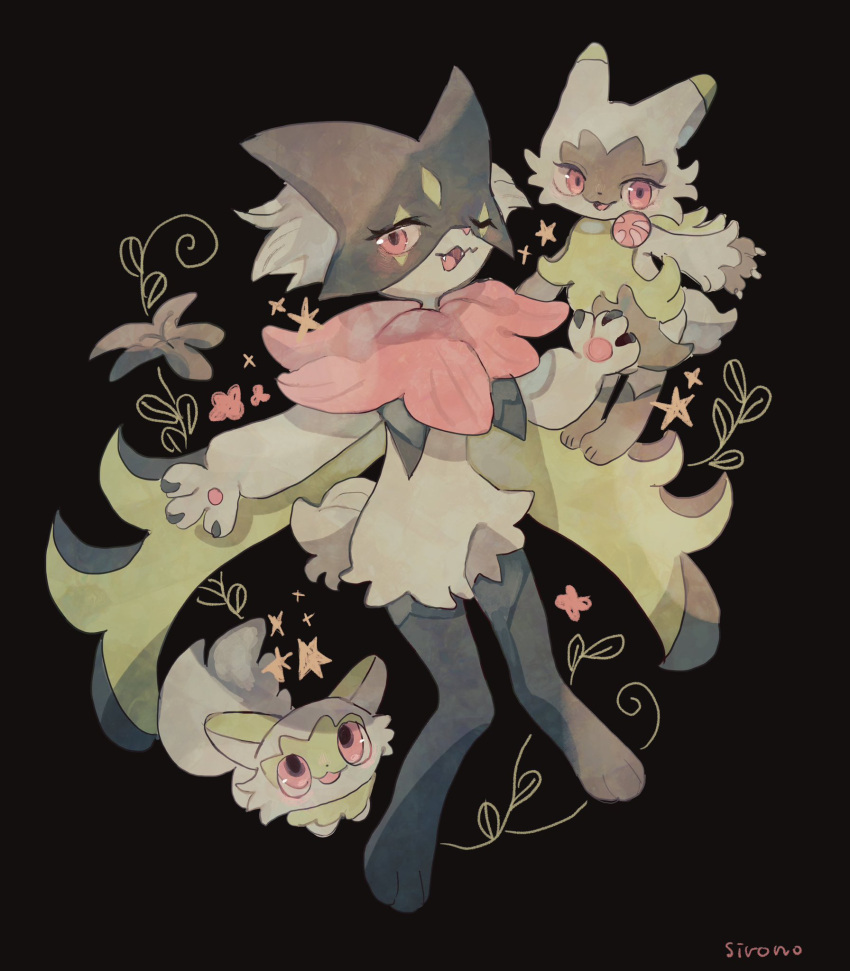 Safebooru - ;d black background commentary request evolutionary line ...