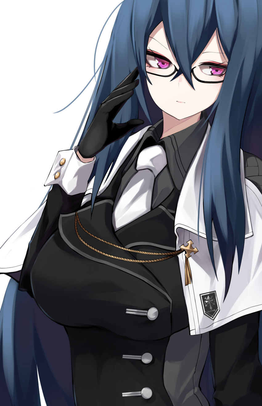 Safebooru - 1girl absurdres adjusting eyewear aiguillette bangs biblide (counter:side) black ...