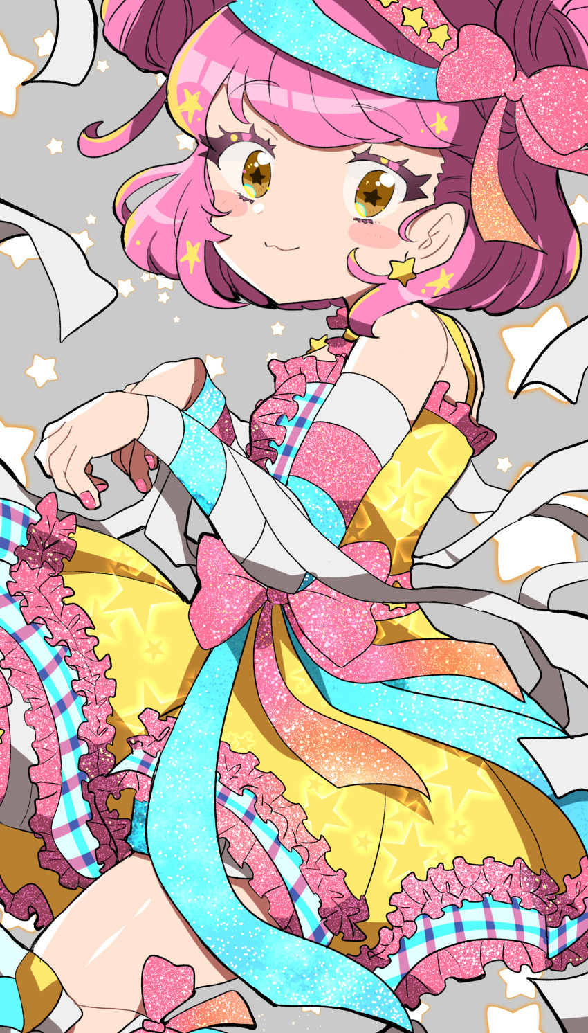 Safebooru - 1girl absurdres bandaged arm bandages bare shoulders blush blush stickers bow dress ...