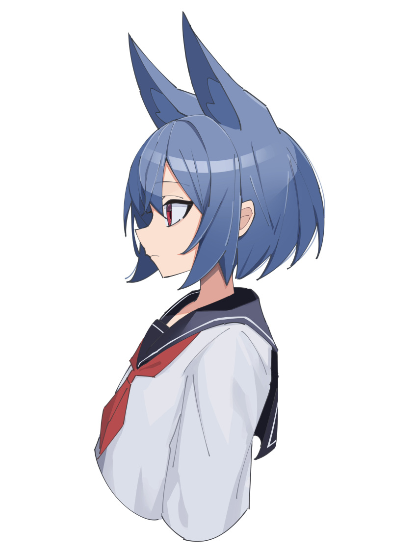 Safebooru - 1girl absurdres animal ear fluff animal ears bangs black sailor collar blue hair ...