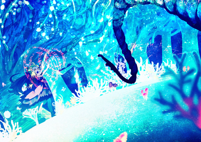 Safebooru - 1girl absurdres colored skin coral corotrangul dress forest ...