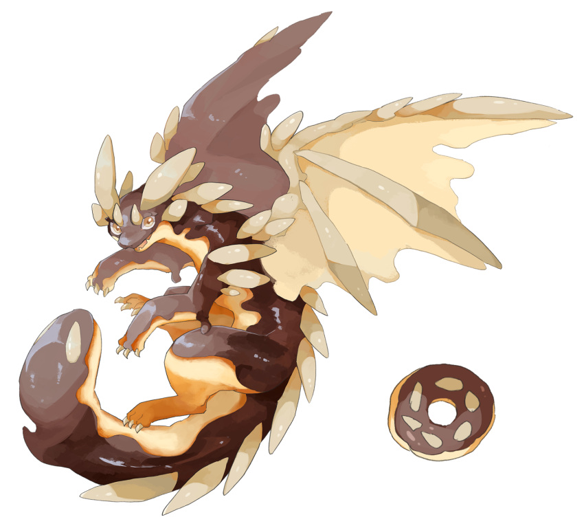 Safebooru - animal animal focus brown eyes doughnut dragon fangs food ...