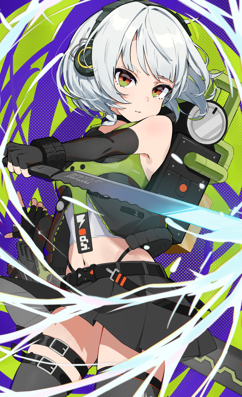 Safebooru - 1girl absurdres anby demara bangs bare shoulders black jacket black skirt black ...