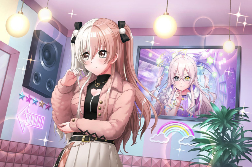 Safebooru - brown eyes brown hair d4dj jacket long hair shinomiya kokoa smile | 4265070