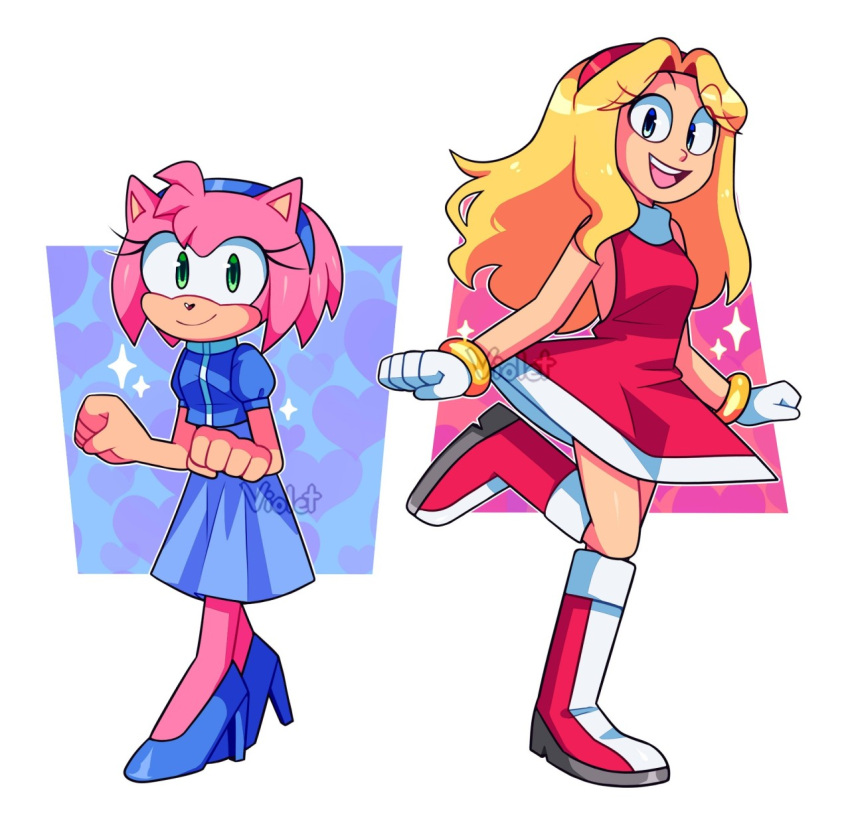 Safebooru - amy rose amy rose (cosplay) blue dress happiness maria ...