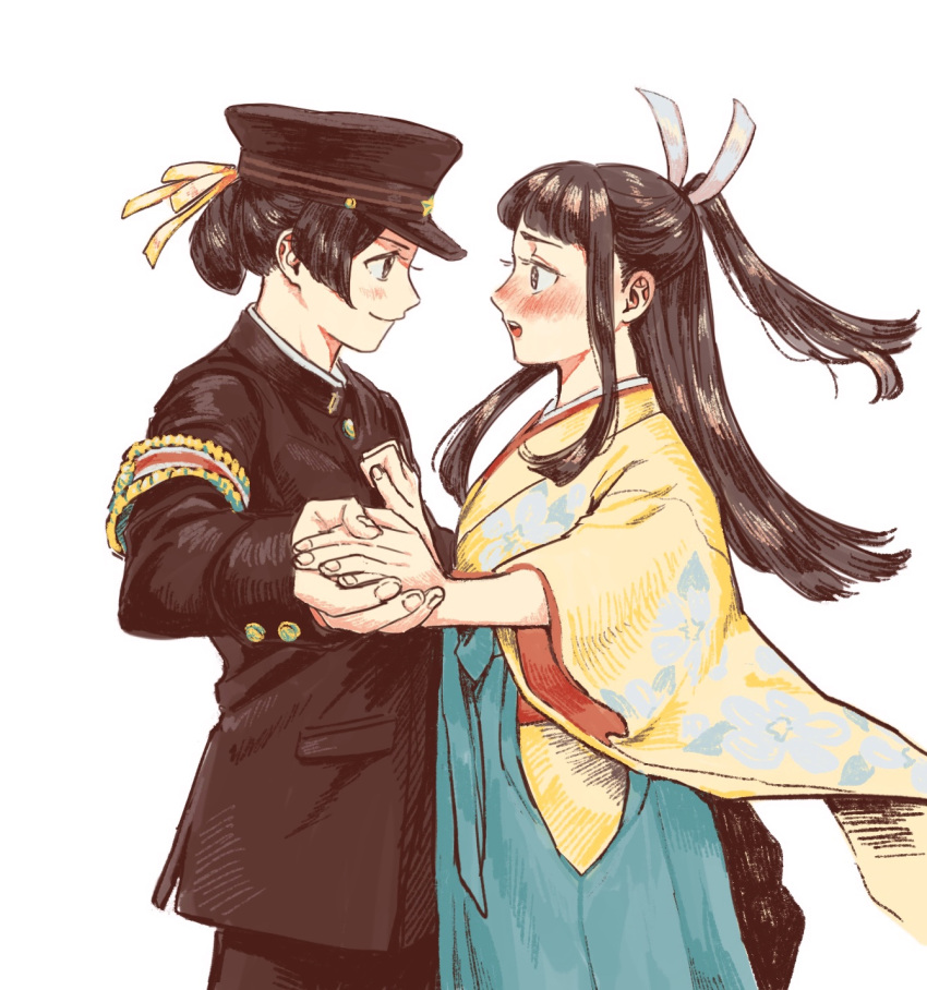Safebooru - 2girls ace attorney bangs black hair black headwear black jacket blunt bangs blush ...