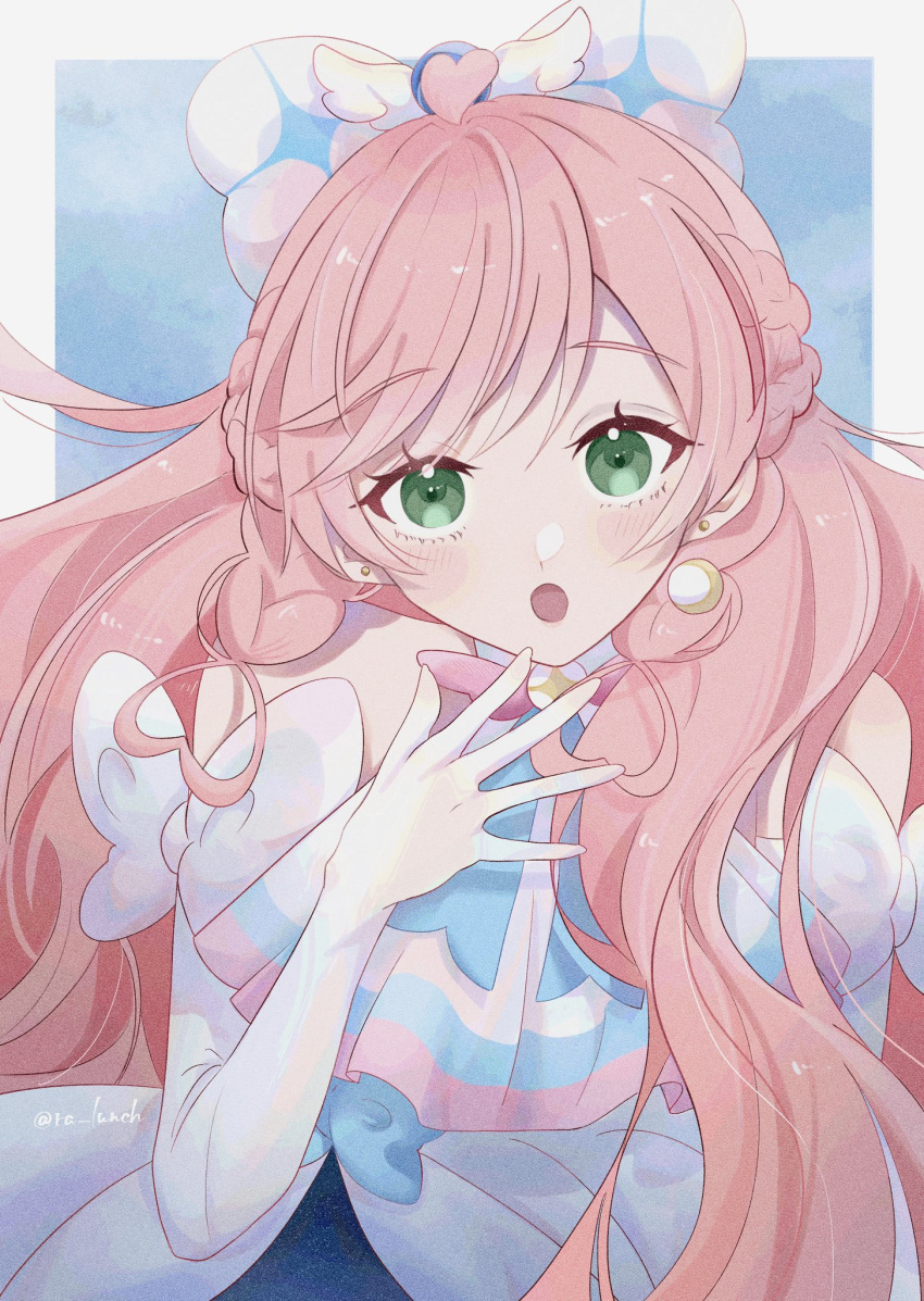 Safebooru - 1girl ascot bow cure prism dress earrings elbow gloves gloves green eyes hair ...