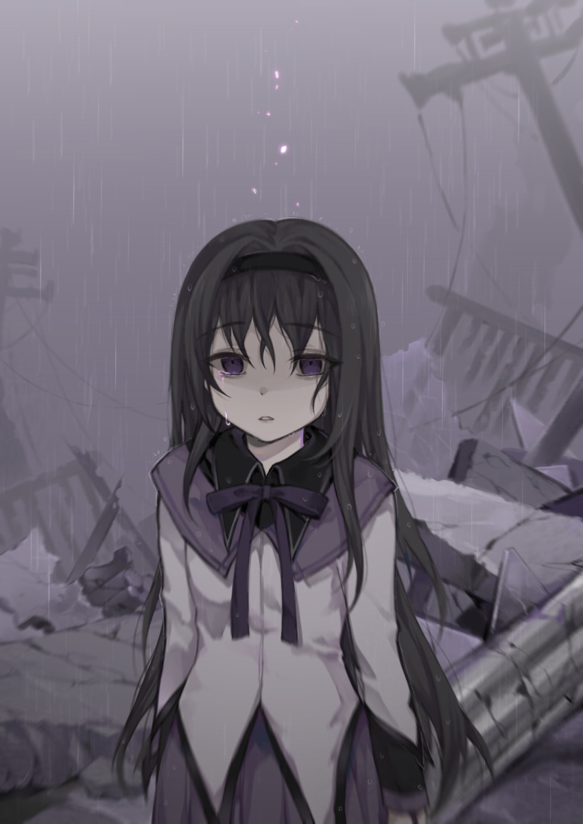Safebooru - 1girl absurdres akemi homura bangs black bow black collar ...