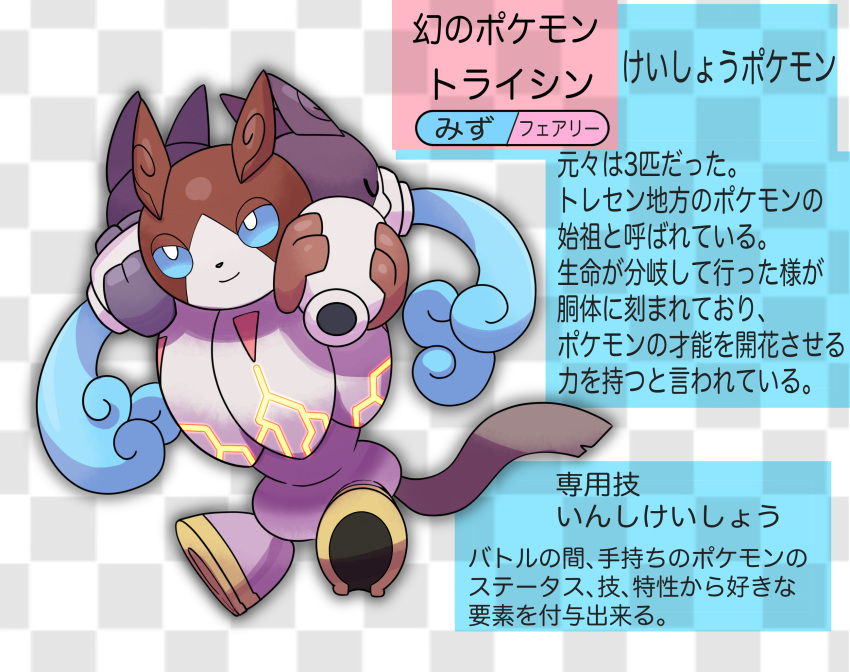 Safebooru - 1other blue eyes checkered background fakemon highres ...