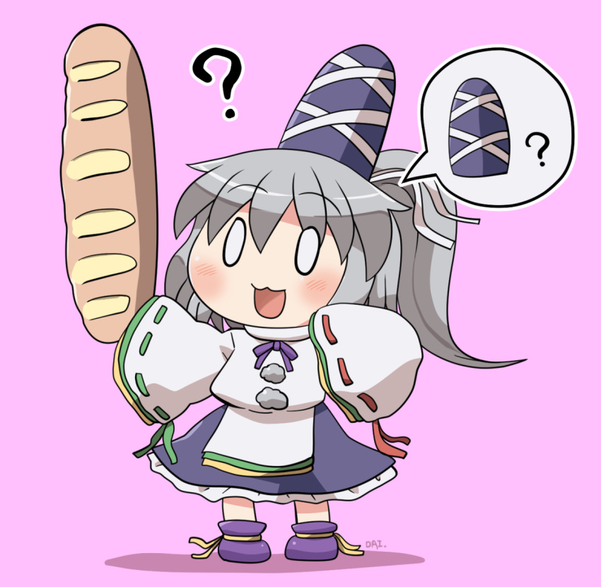 Safebooru - 1girl bangs blue headwear blue skirt blush bread food full ...