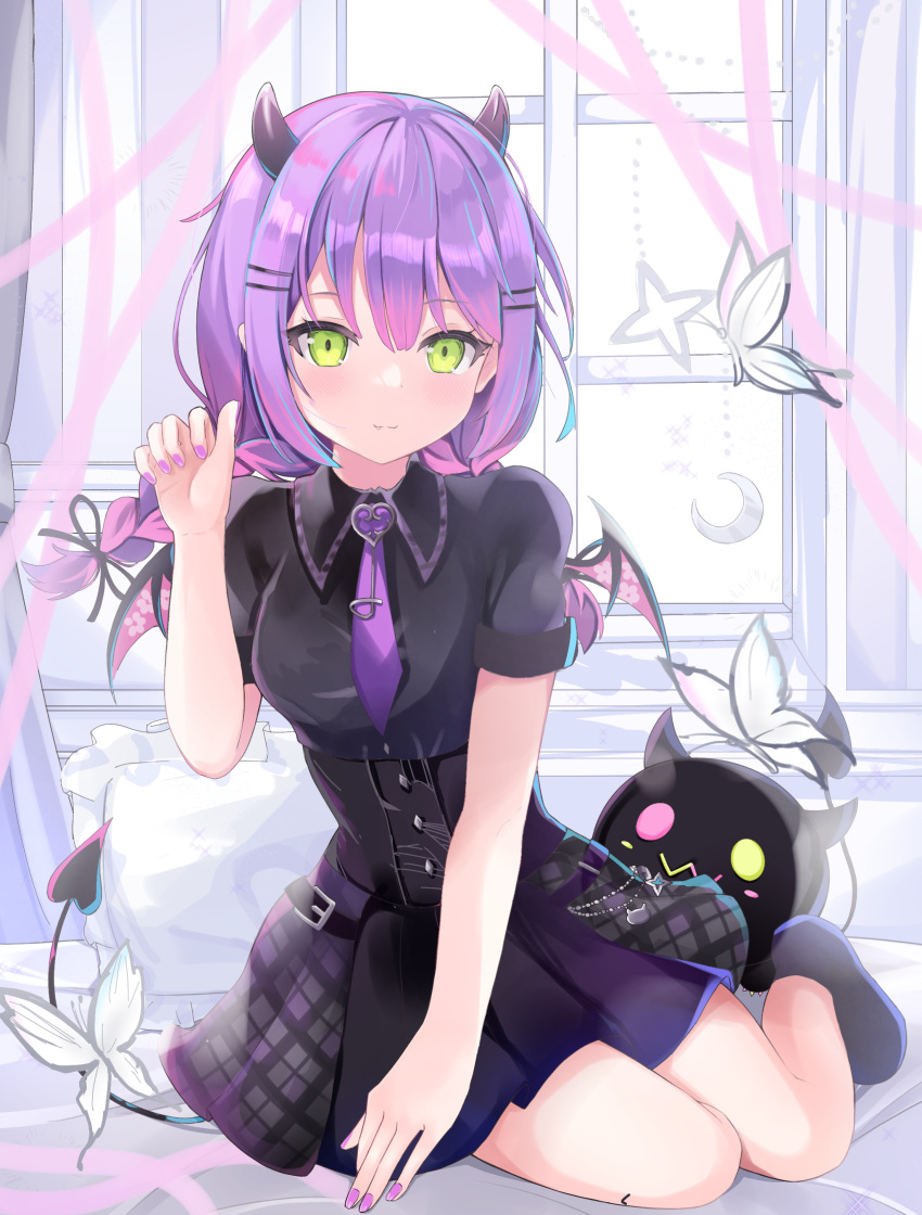 Safebooru - 1girl absurdres bibi (tokoyami towa) black jacket black shirt black skirt blazer ...